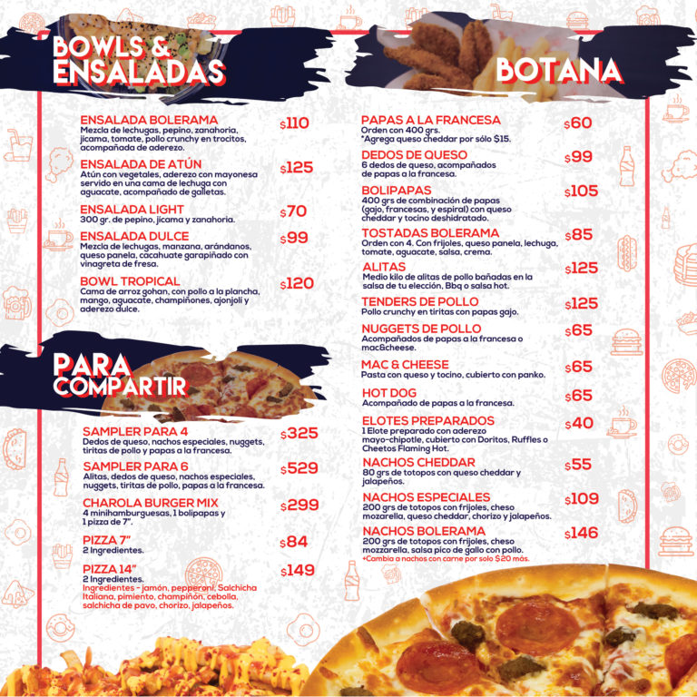 CHUZA FOODS – Menú | Bolerama