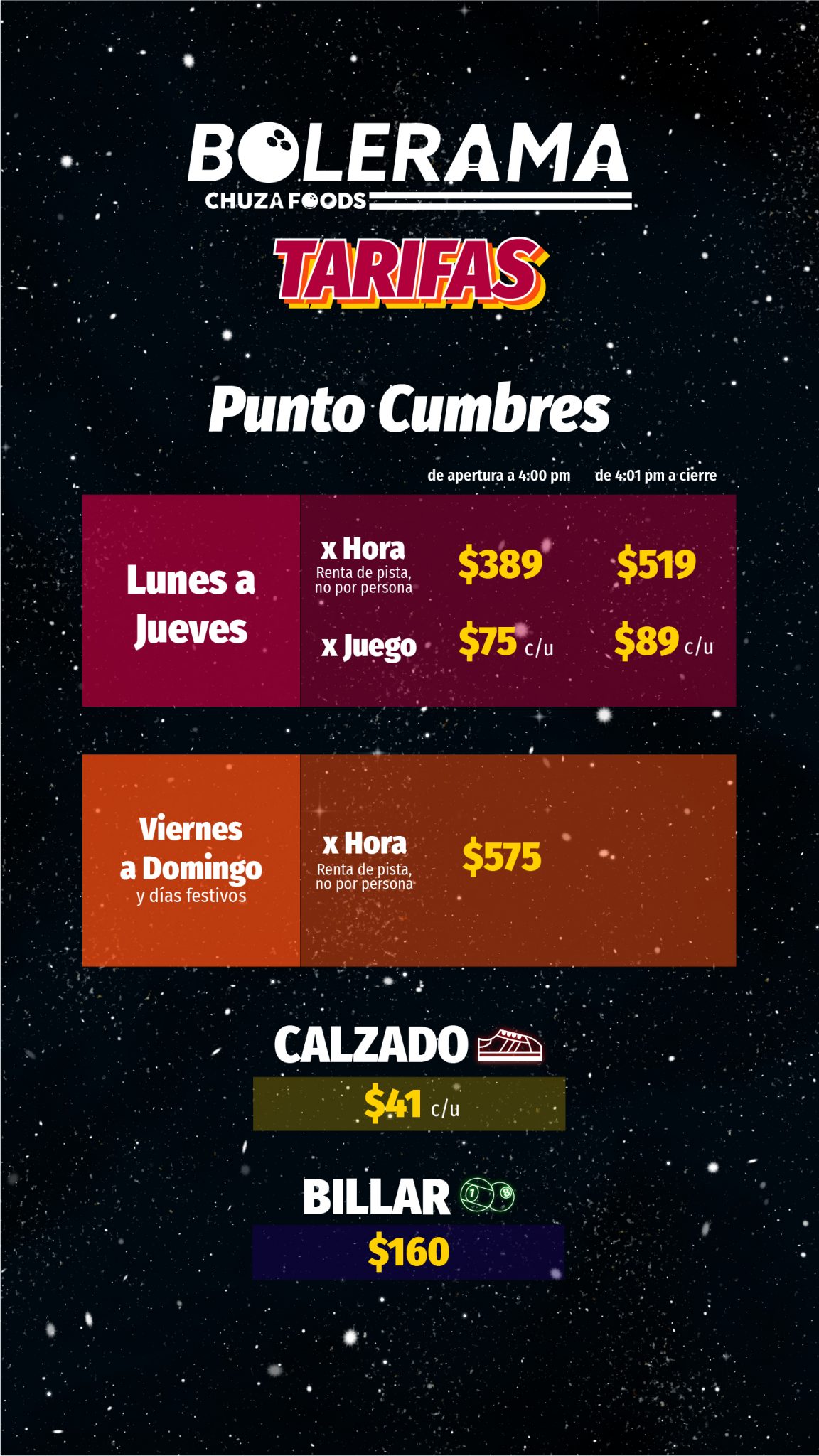 Precios | Bolerama