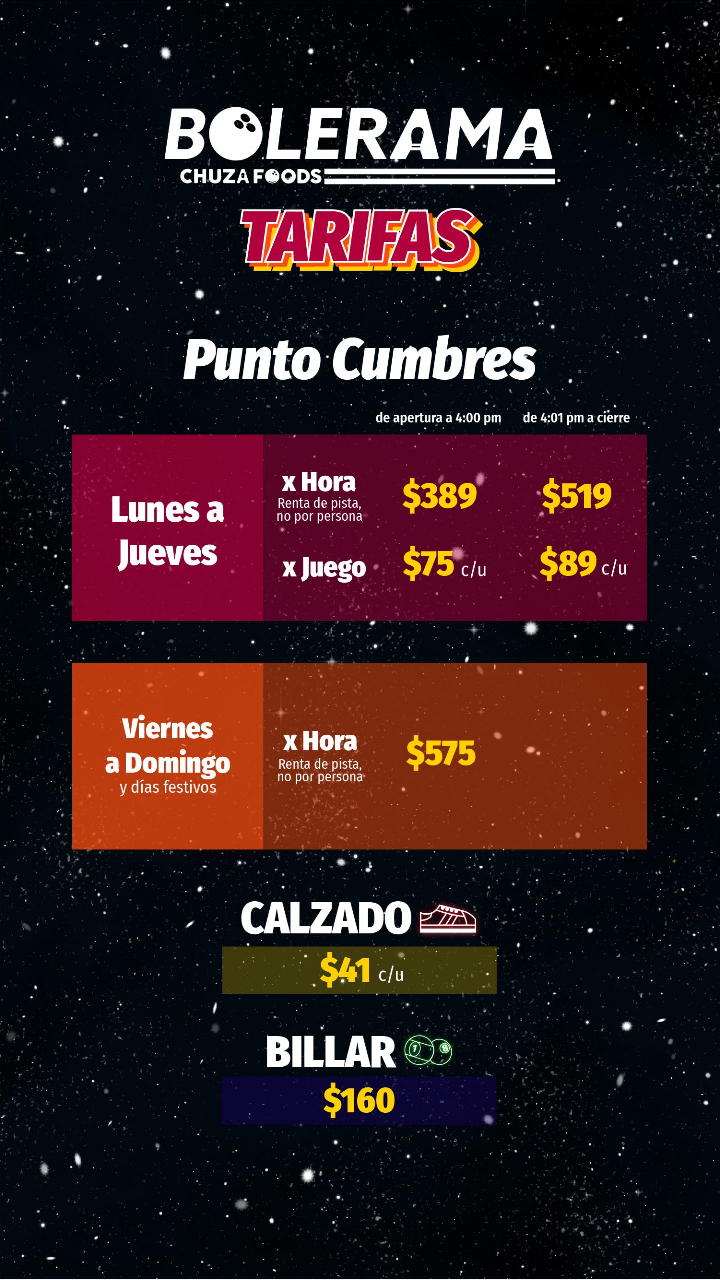 Precios | Bolerama